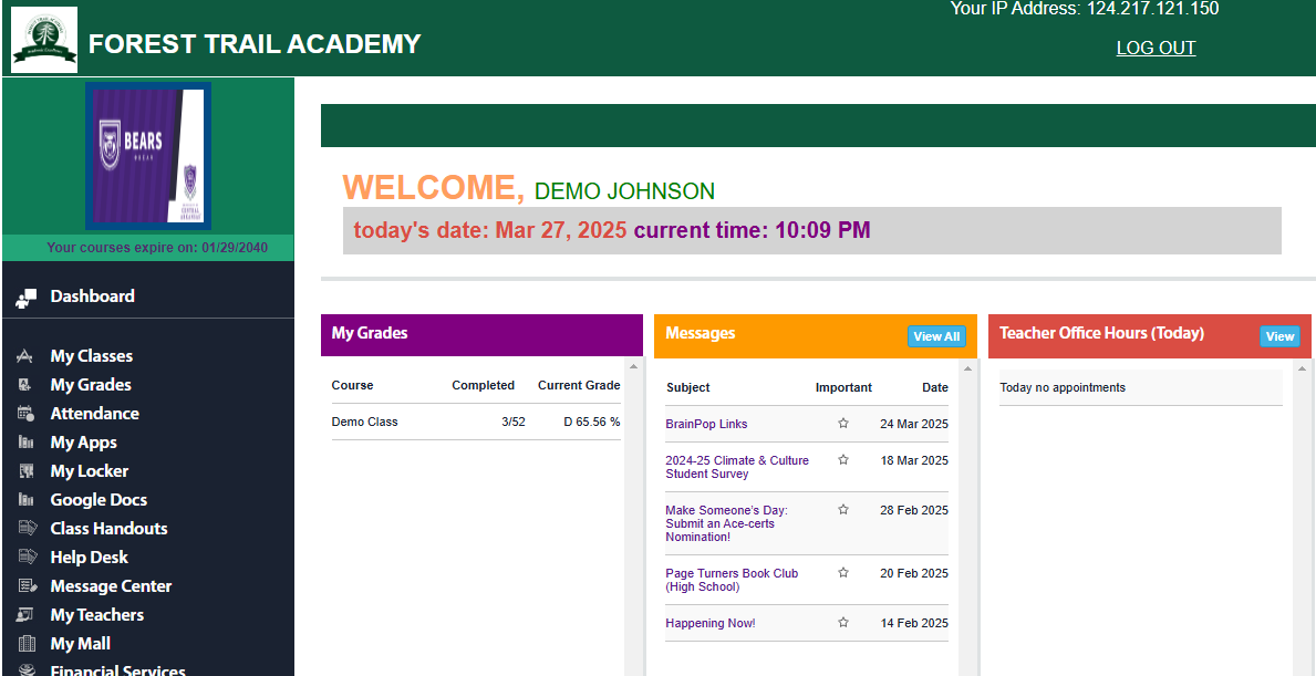 Online School Demo | Explore Forest Trail Features